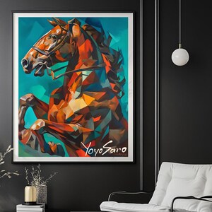 Set of 9 Cubism Horse Paintings || Digital Downloads – Abstract Art for ...