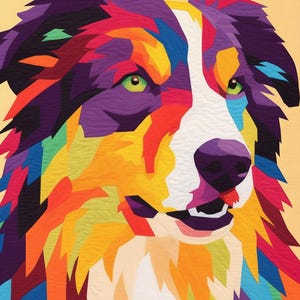 Vibrant Border Collie Quilt Design Collection (45 Images) | Geometric ...