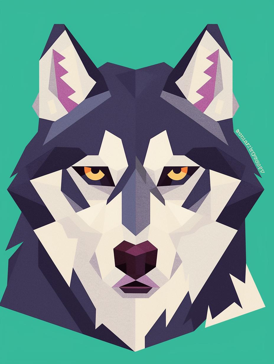 Siberian Husky Quilt-inspired Portraits | 20 Low Poly FPP Reference ...