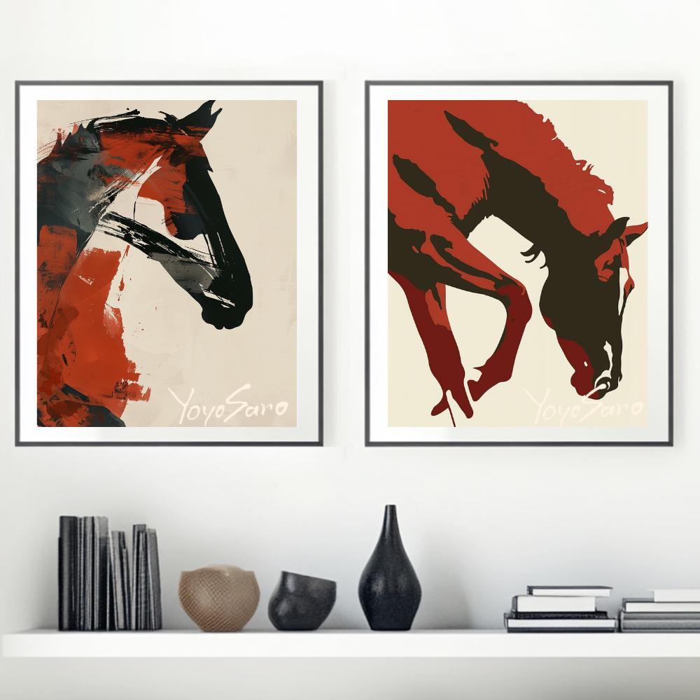 Set of 9 Minimalist Horse Posters – Elegant Wall Art for Horse Lovers ...