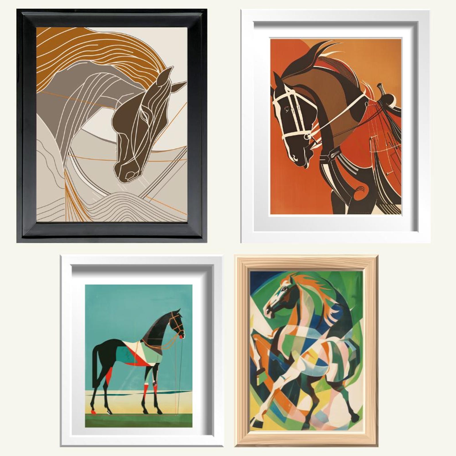 9 HORSES POSTERS - Digital File for Download / Horse Wall Art Printable ...