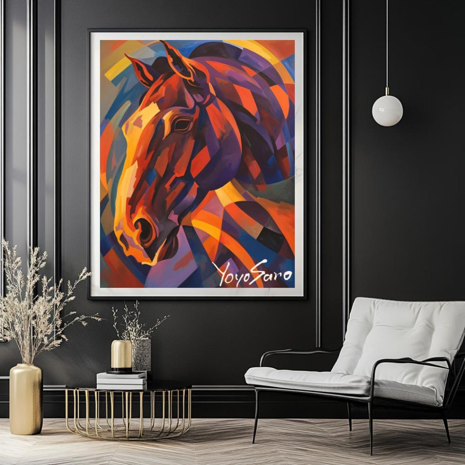 Set of 9 Cubism Horse Paintings || Digital Downloads – Abstract Art for ...