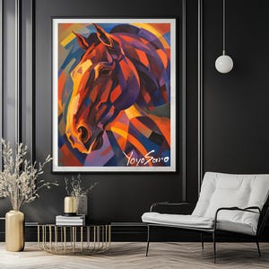 Set of 9 Cubism Horse Paintings || Digital Downloads – Abstract Art for ...