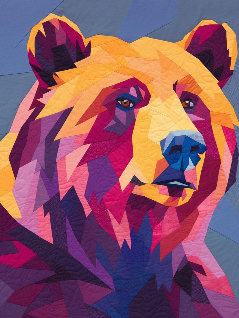 Set of 50 BEAR QUILT DESIGNS || Bear Patchwork Quilt Pattern Inspired ...