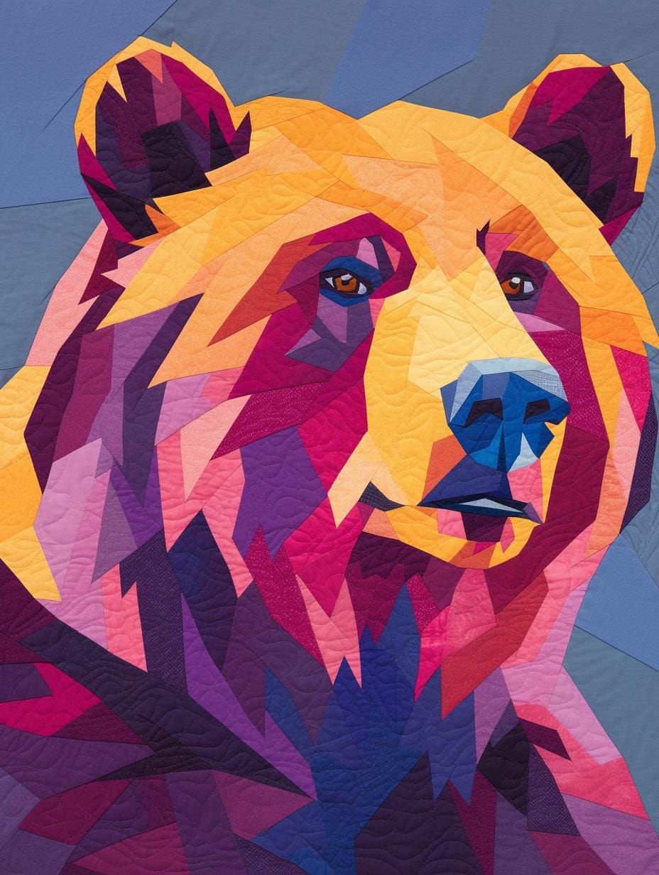 Set of 50 BEAR QUILT DESIGNS || Bear Patchwork Quilt Pattern Inspired ...