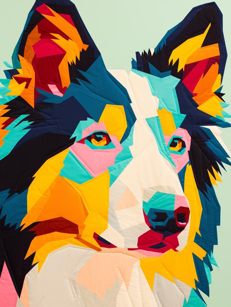 Vibrant Border Collie Quilt Design Collection (45 Images) | Geometric ...