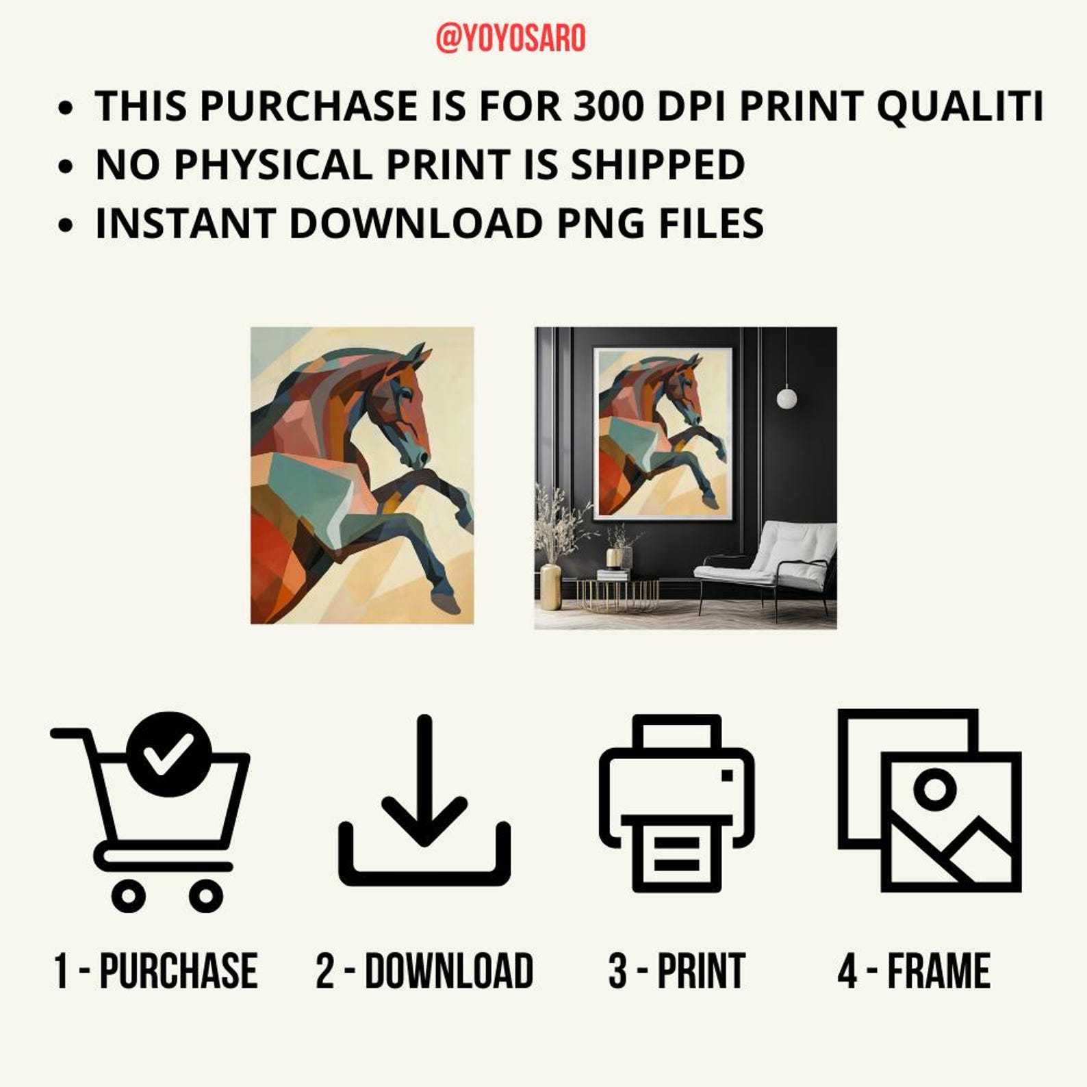 9 HORSES POSTERS - Digital File for Download / Horse Wall Art Printable ...