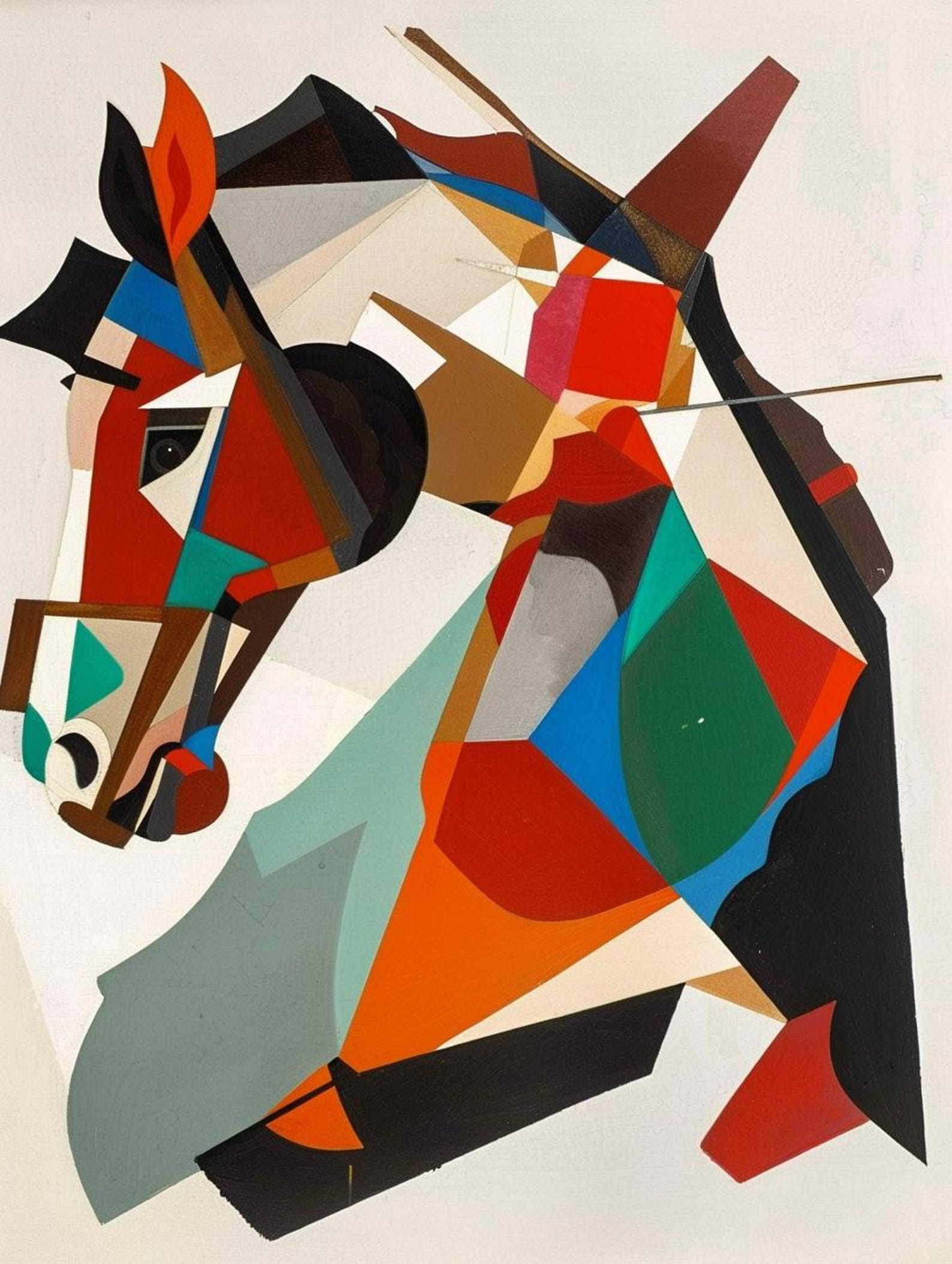 Cubist Horse Art Set – 6 Modern Horse Digital Prints – Equestrian ...