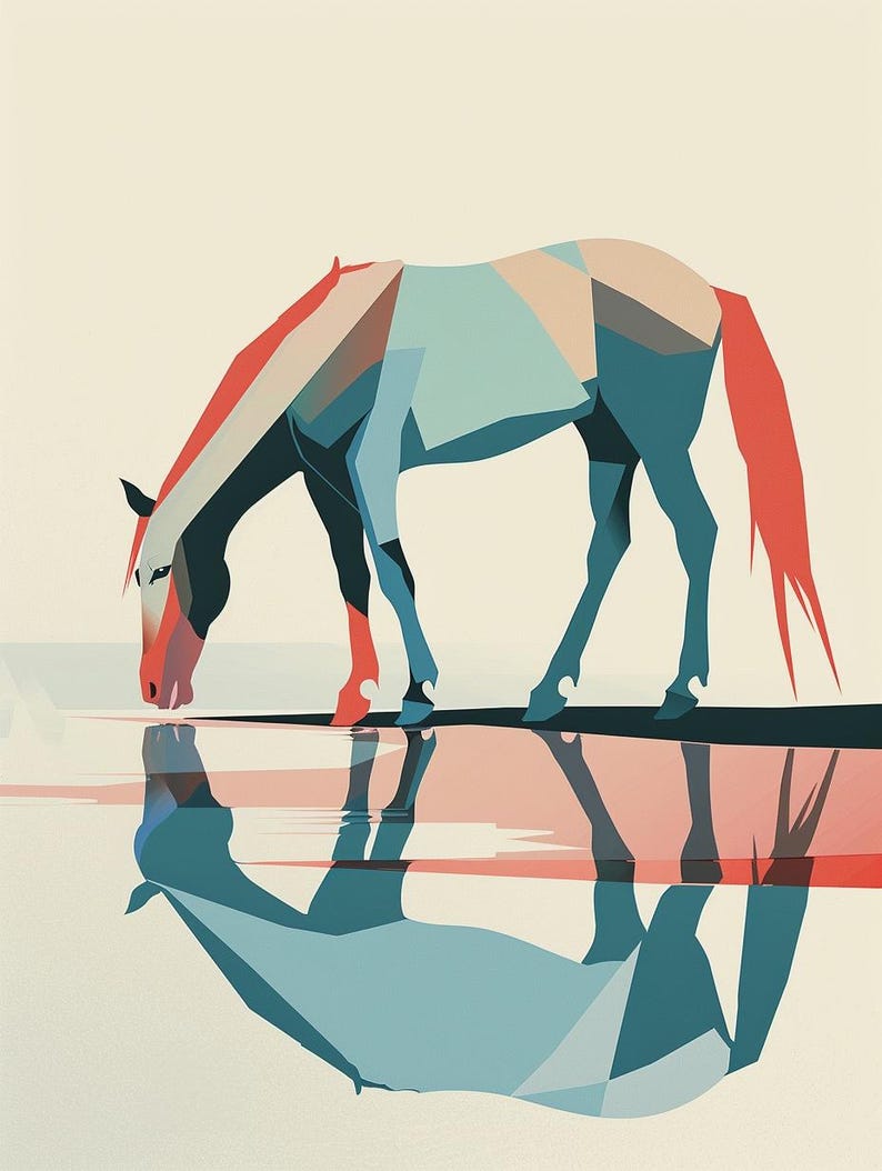 Equestrian Art Prints: Modern Horse Poster Set (digital Download) - Etsy