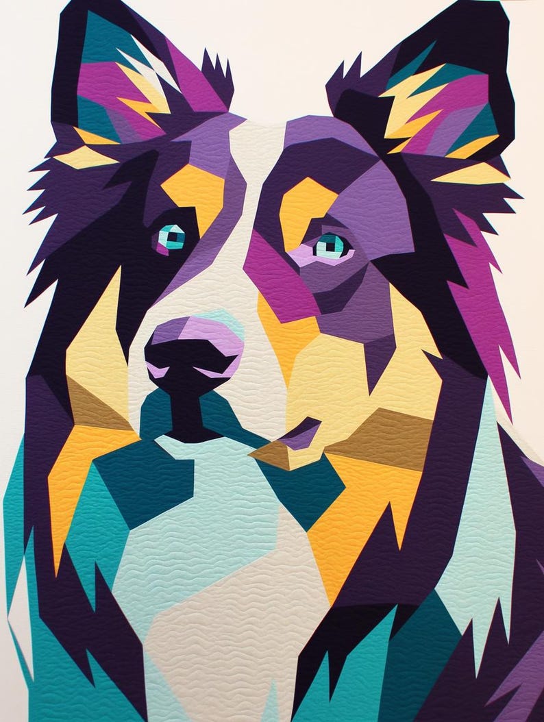 Vibrant Border Collie Quilt Design Collection (45 Images) | Geometric ...