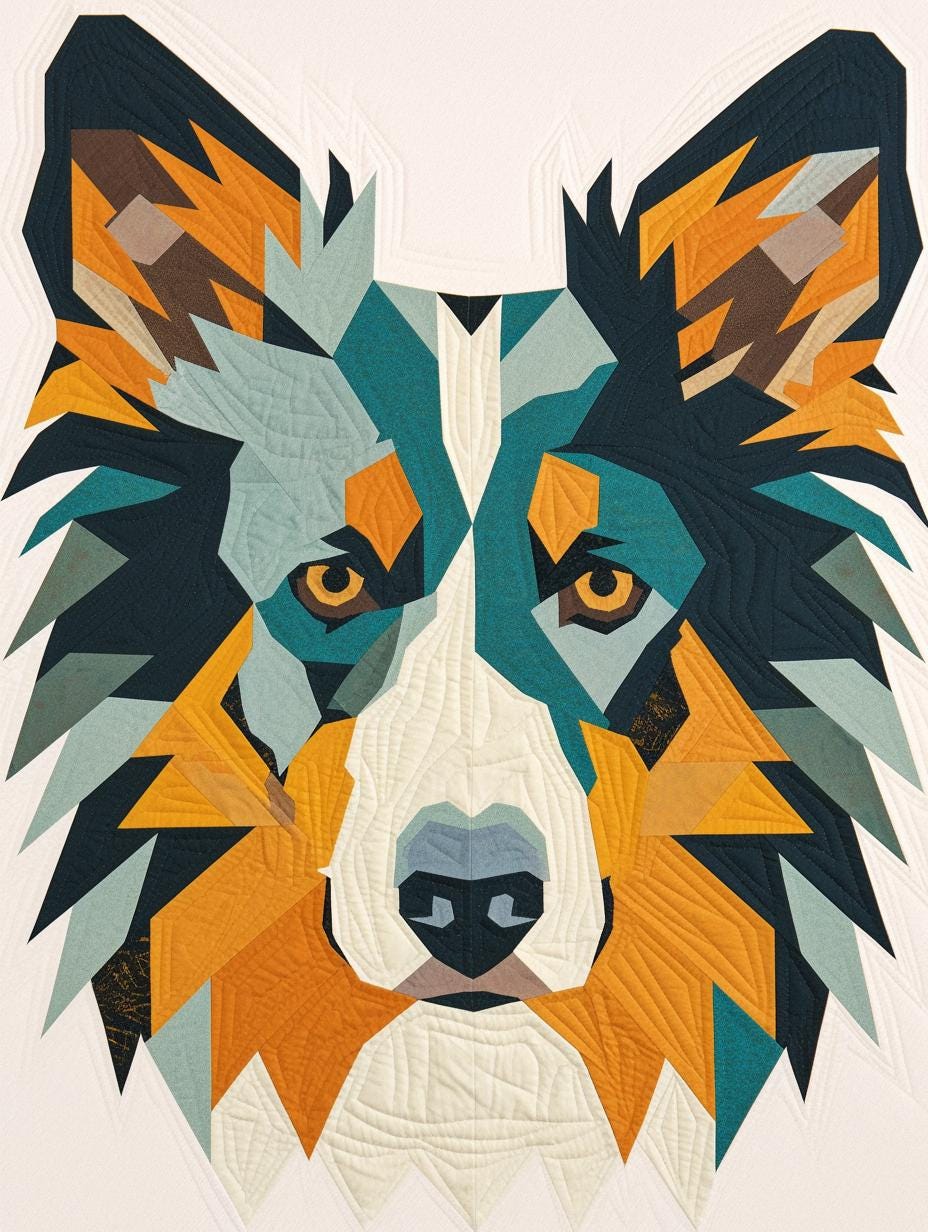 Vibrant Border Collie Quilt Design Collection (45 Images) | Geometric ...