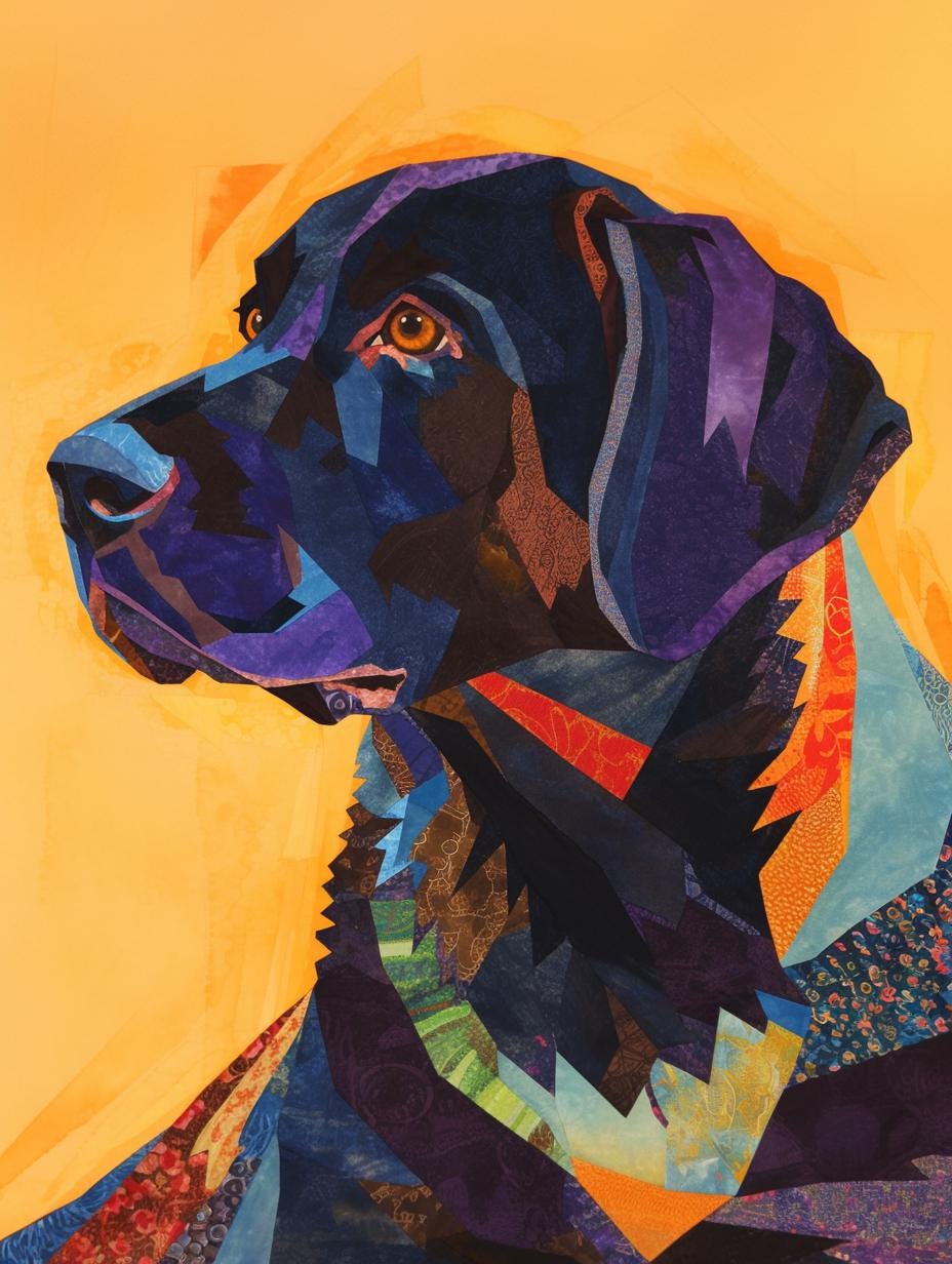 Colorful Labrador Retriever Quilt Art – Patchwork Dog Portrait ...