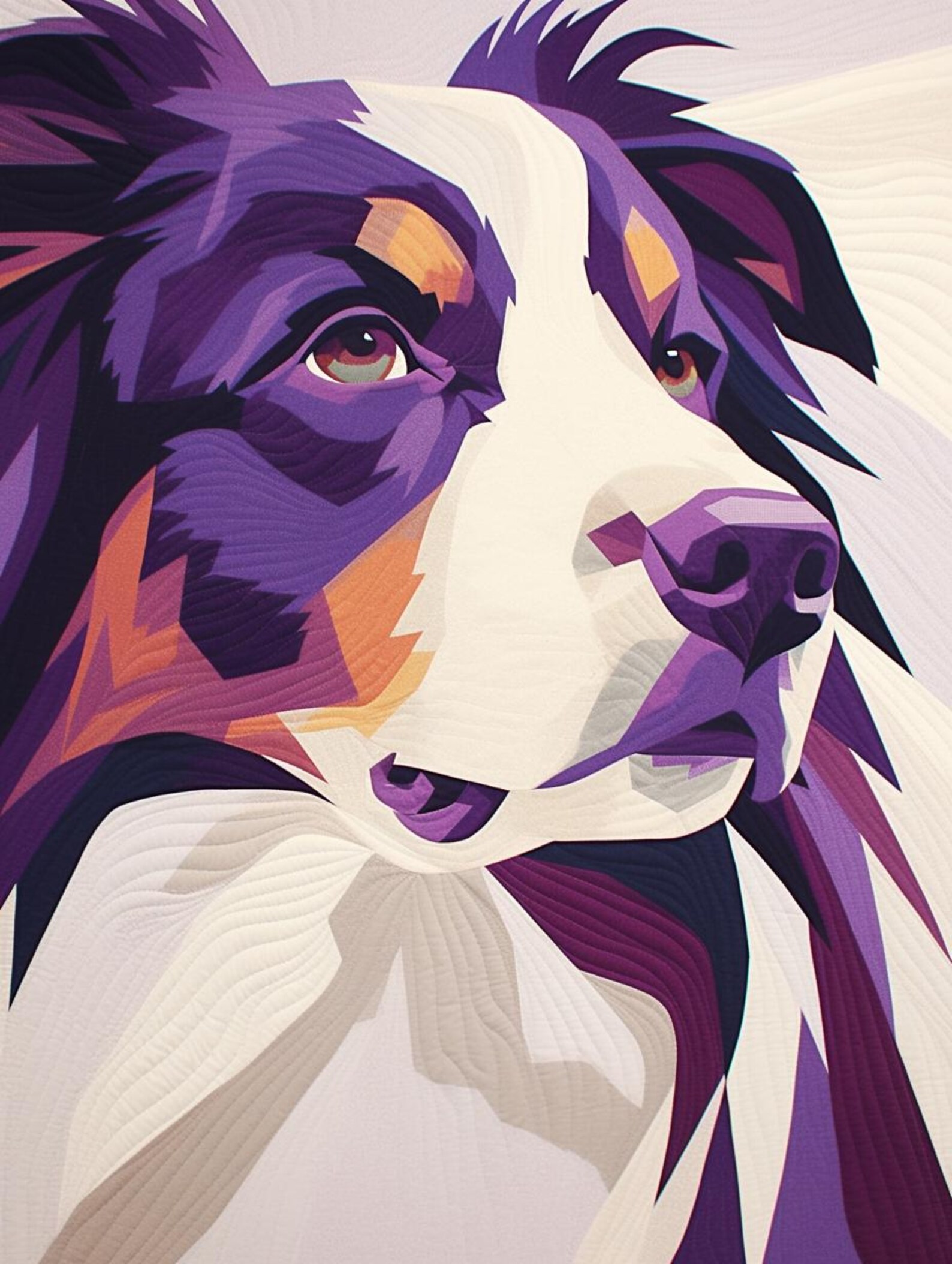 Vibrant Border Collie Quilt Design Collection (45 Images) | Geometric ...