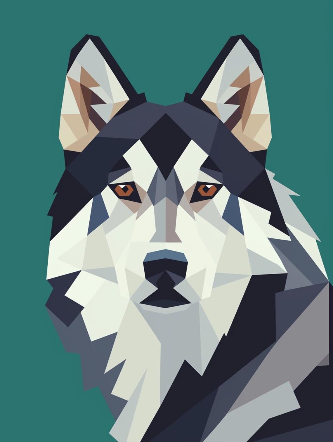 Siberian Husky Quilt-inspired Portraits | 20 Low Poly FPP Reference ...
