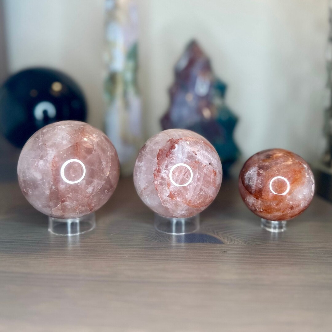 Fire Quartz Crystal Spheres, Crystal Spheres, Healing Crystal - Etsy