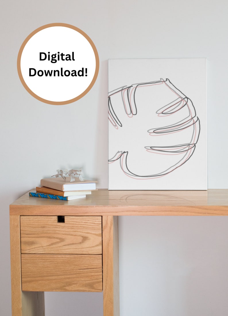 Downloadable Monstera Line Art - Etsy