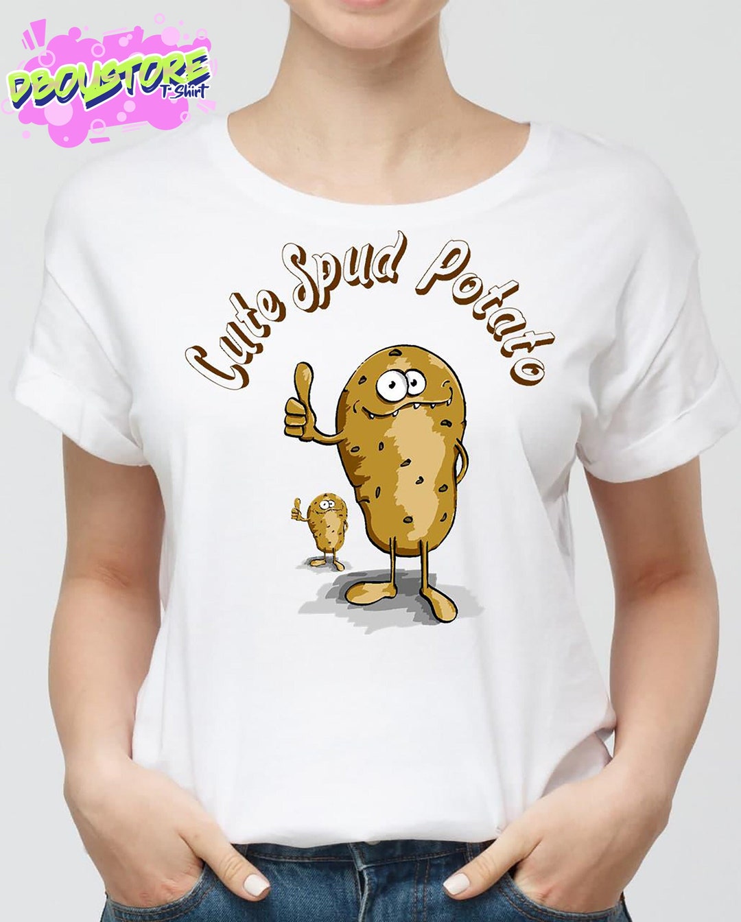 Cute Spud Potato T-shirt Thumb up Shirt Potato Shirt Funny - Etsy