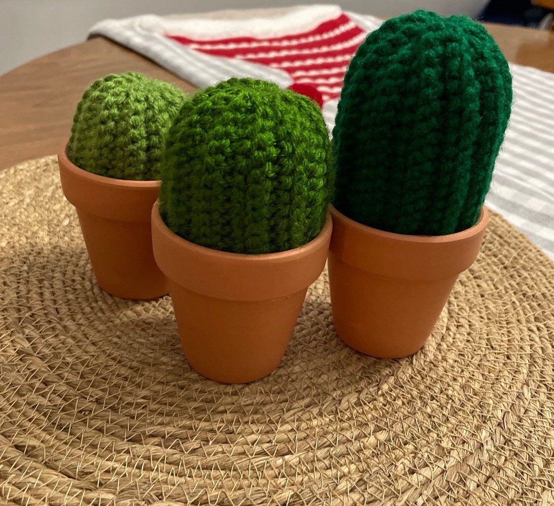 Crocheted Cactus | Desk Plant | Office Decor | Dorm Plant | Fake Cactus ...