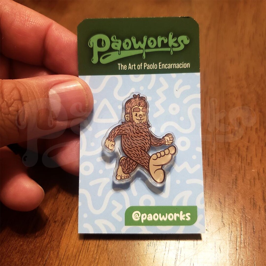 Cute Bigfoot Sasquatch Yeti Skunk Ape Yowie Cryptid Acrylic Pin Pacific ...