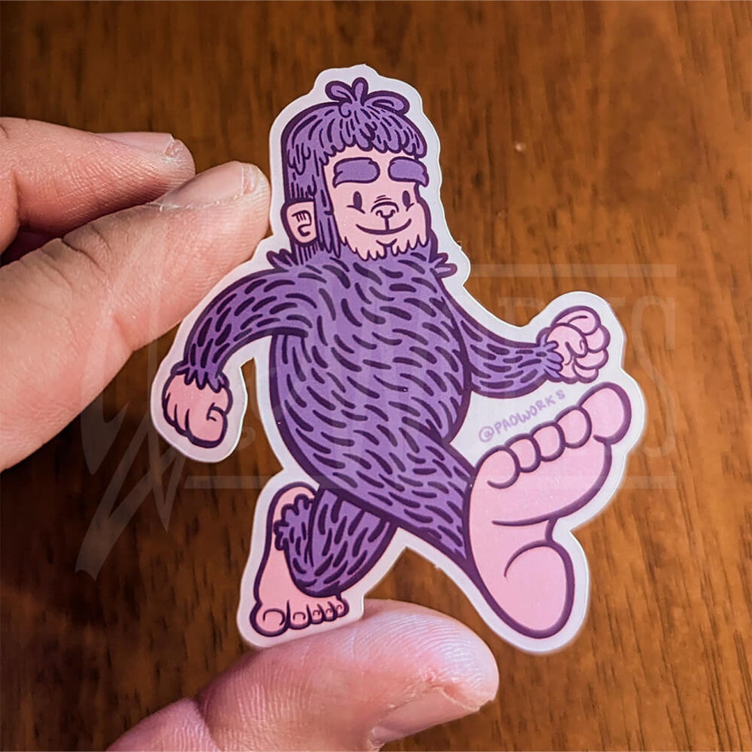 Cute Purple Bigfoot Sasquatch Yeti Skunk Ape Yowie Cryptid Waterproof ...