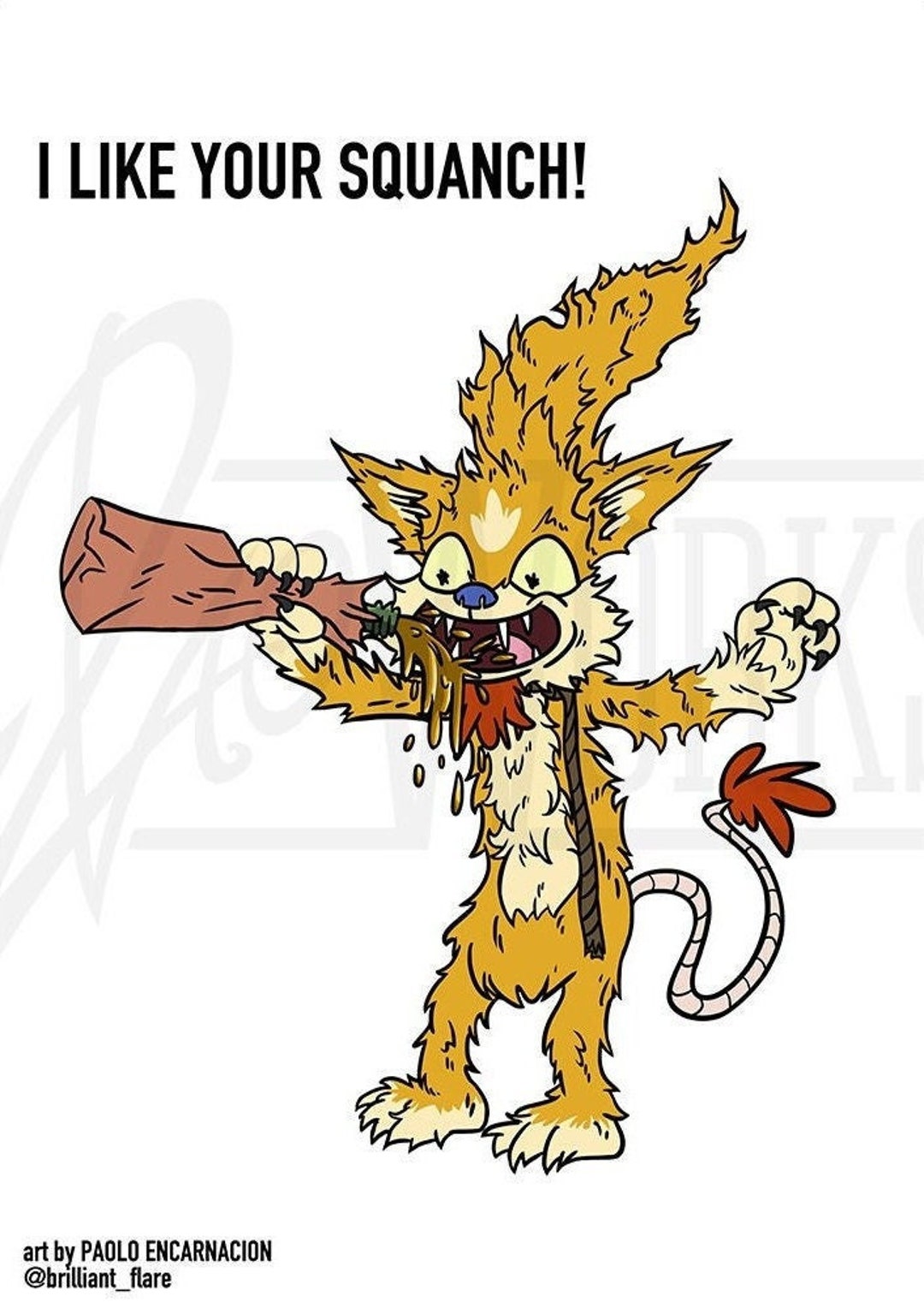 5x7 Original Rick and Morty Squanchy Squanch Limited Edition Fan Art Print Adult Swim Starburns ...