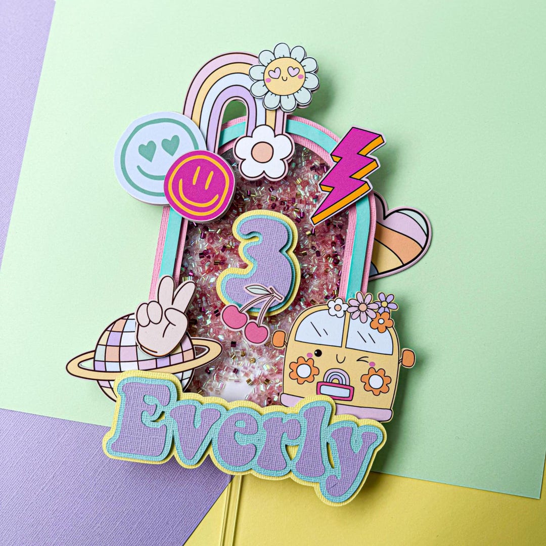 Preppy Theme Cake Topper, Preppy Party Decor, Smiley Face, Groovy Party ...