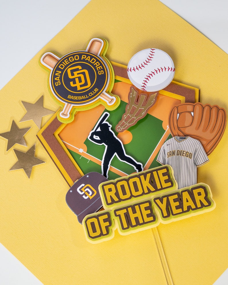 San Diego Padres Cake Topper, 3D Shaker Cake Topper, Baseball Theme ...