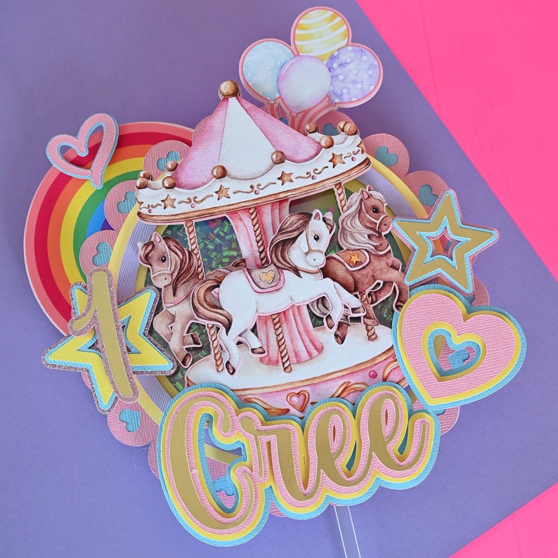 Carrousel Cake Topper, Circus Cake Topper, Carnival Cake Topper, Circus ...
