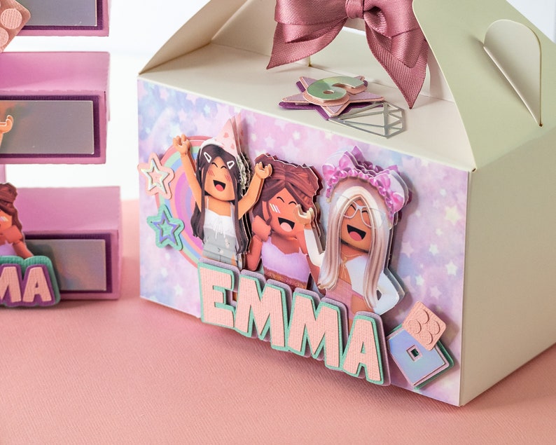 Roblox Favor Boxes Roblox Gable Box Roblox Girl Theme Favor - Etsy