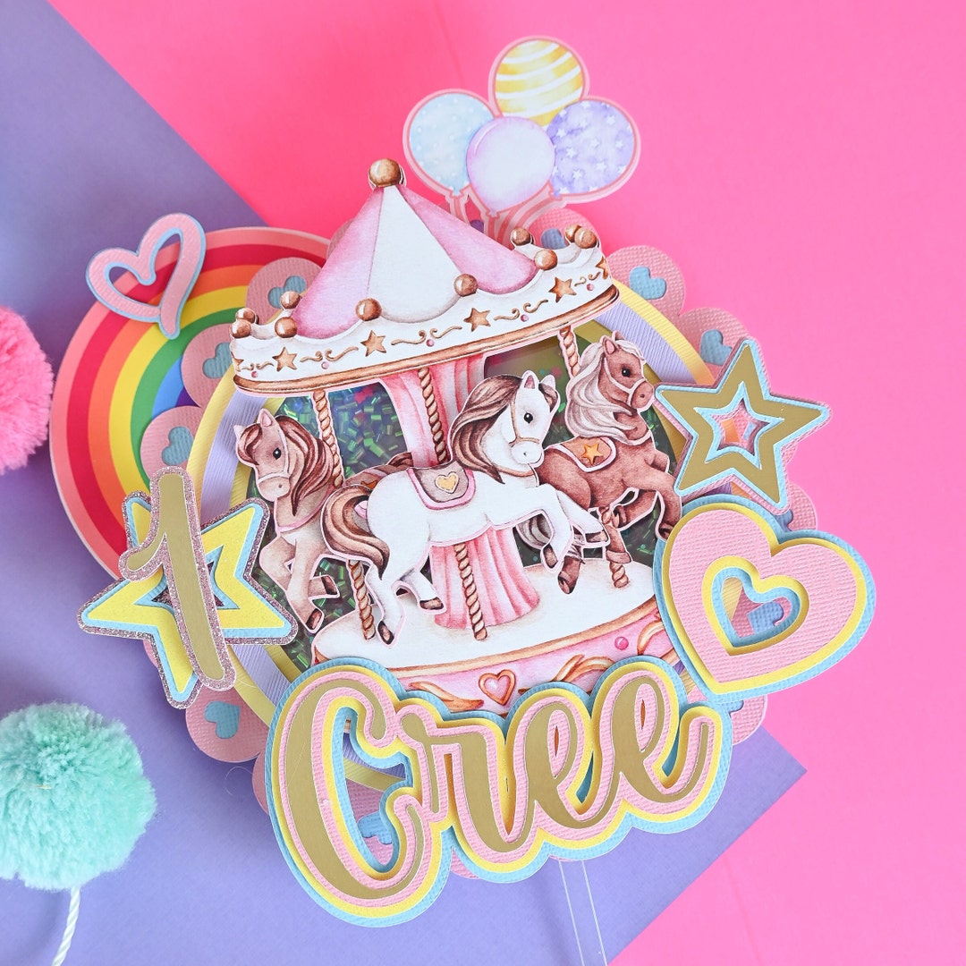 Carrousel Cake Topper, Circus Cake Topper, Carnival Cake Topper, Circus ...