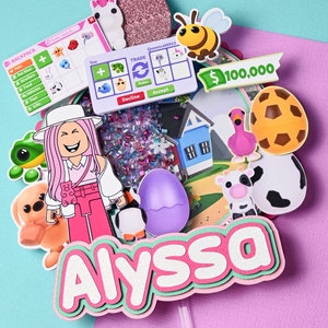 Roblox Adopt Me Cake Topper, Adopt Me Roblox, Roblox Girl Birthday Cake ...