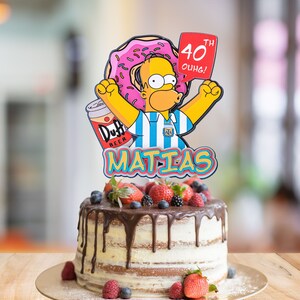 Homer Simpsons Cake Toppers, the Simpson Cake Topper, Simpsons Birthday ...