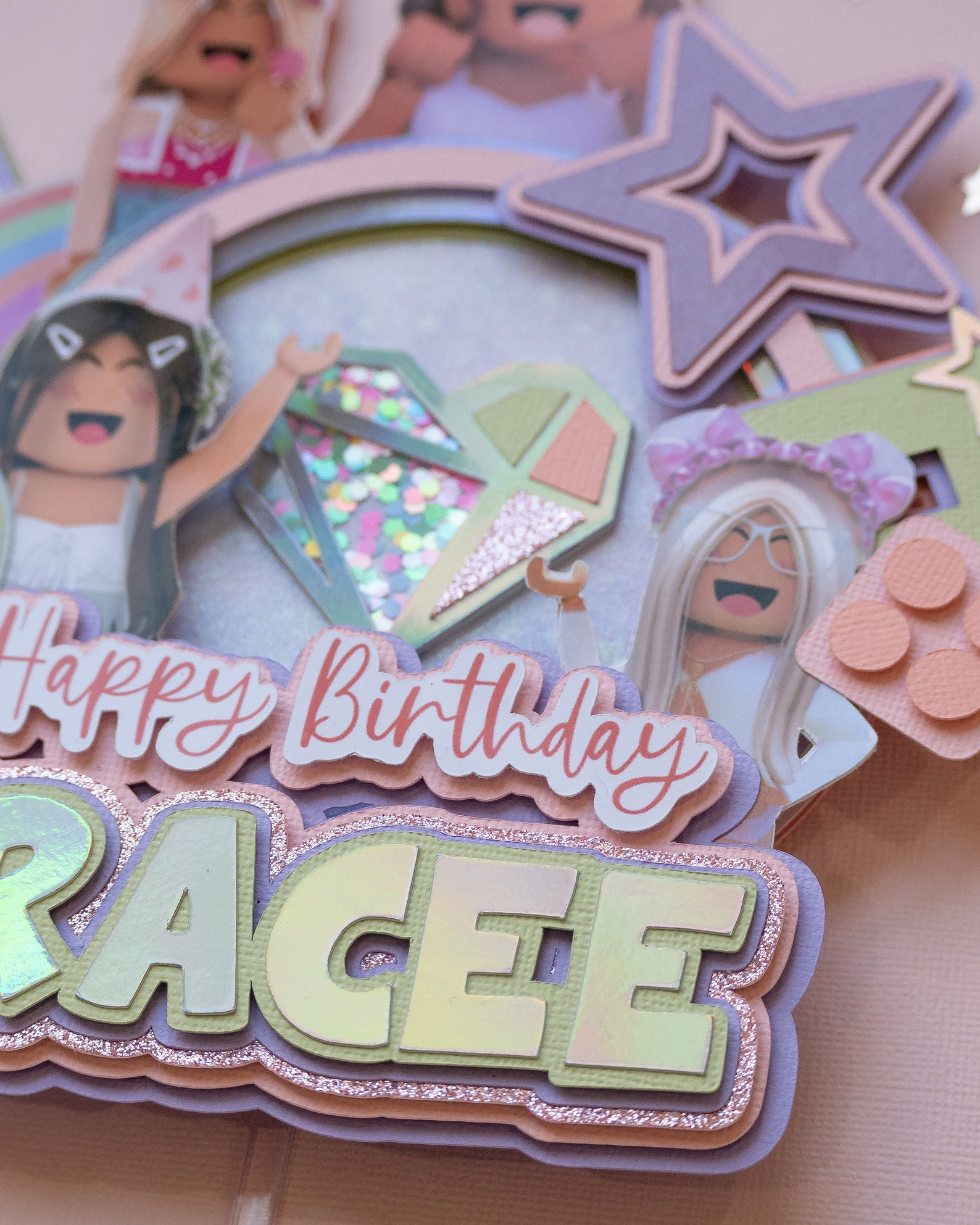 Roblox Girl Birthday Cake Topper Roblox Cake Topper With - Etsy Canada