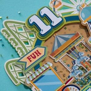 Green Amusement Park Cake Topper, Amusement Park Birthday, Amusement ...