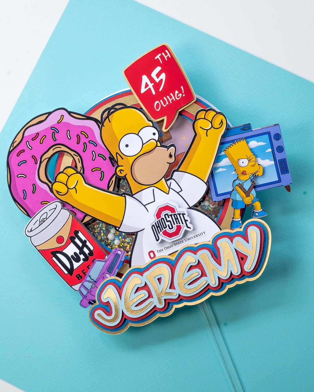 Homer Simpsons Cake Toppers, the Simpson Cake Topper, Simpsons Birthday ...