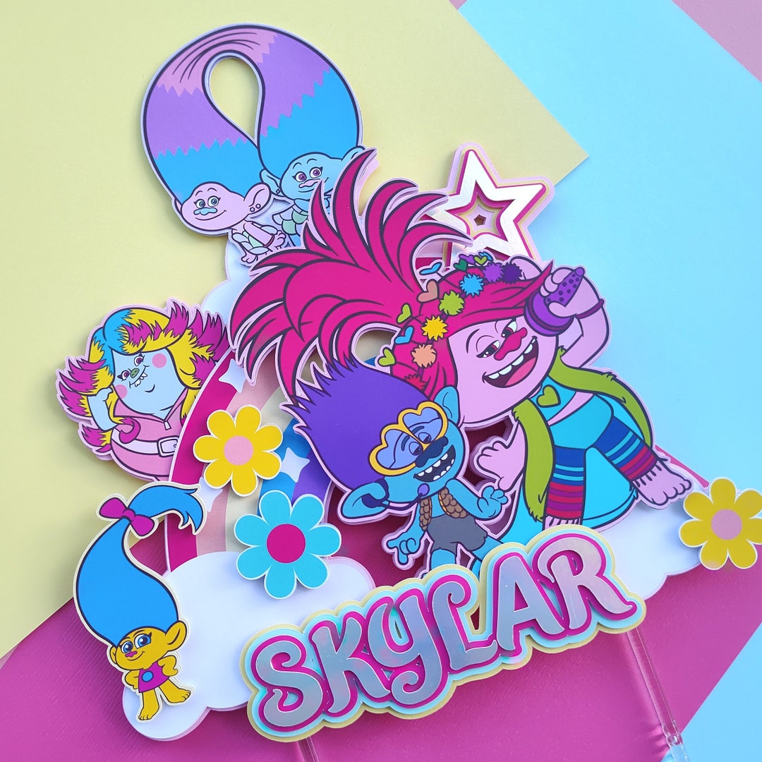 Trolls Cake Topper Trolls Birthday Cake Topper Trolls - Etsy