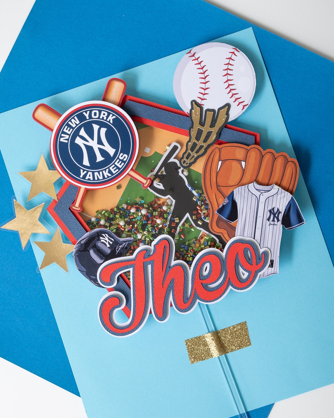 Yankees Cake Topper, New York Yankees Cake Topper, Baseball Theme Cake ...