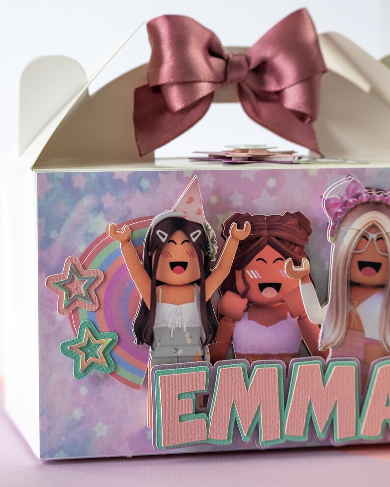 Roblox Favor Boxes Roblox Gable Box Roblox Girl Theme Favor - Etsy