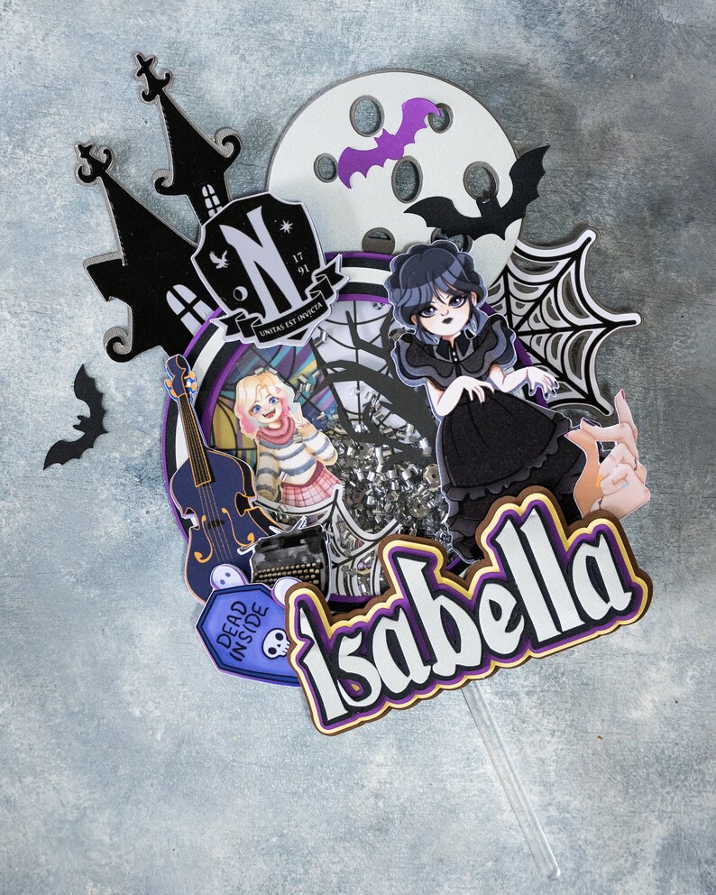 Wednesday Cake Topper Wednesday Birthday Party Set Wednesday - Etsy