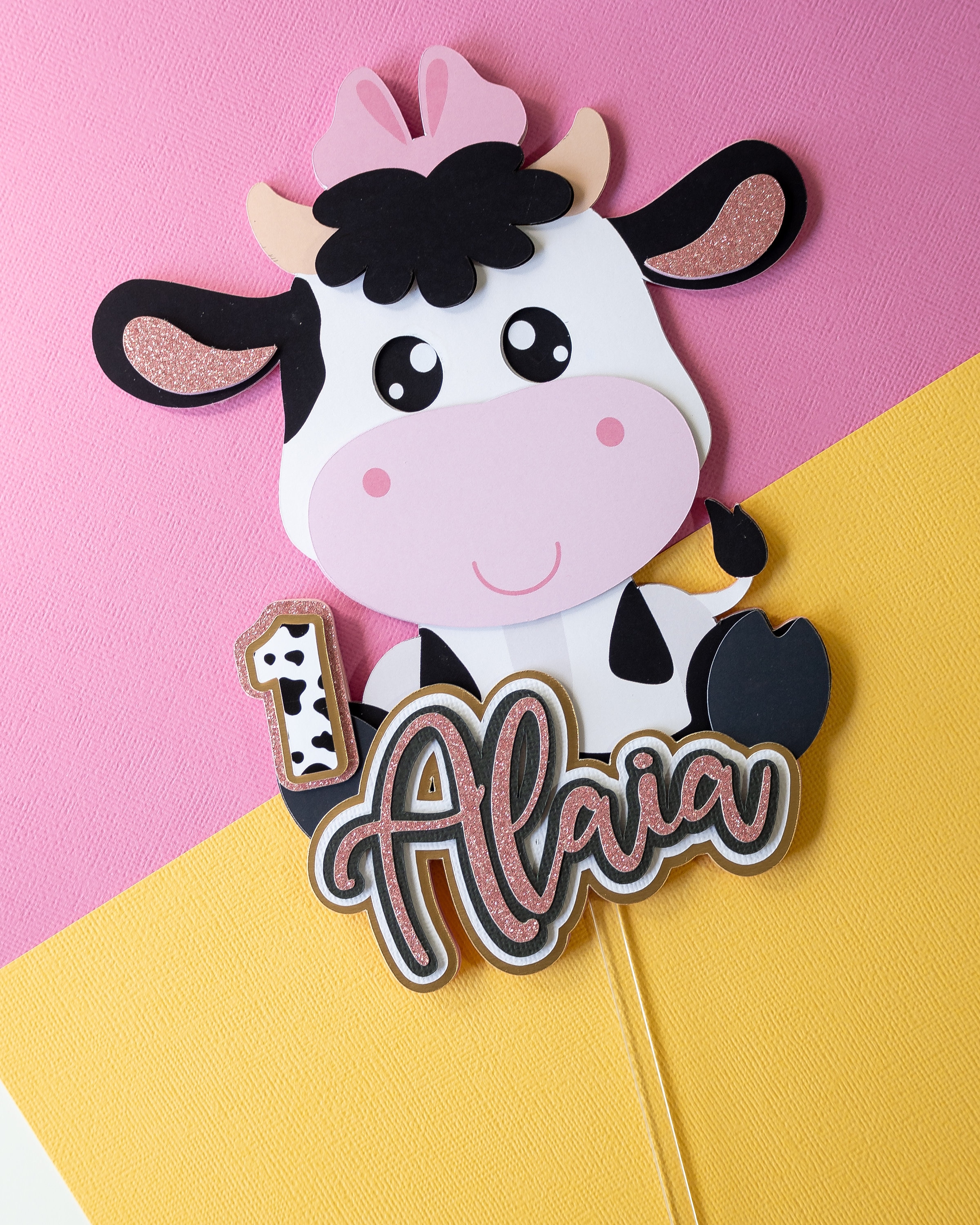 One Cow Cake Topper, Holy Cow I'm One, Cow Birthday, Baby First Cake ...