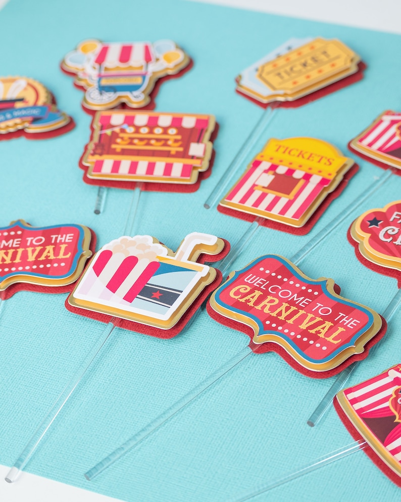 Circus Cake Toppers, Circus Tent Cake Topper, Carnival Cake Decorations ...