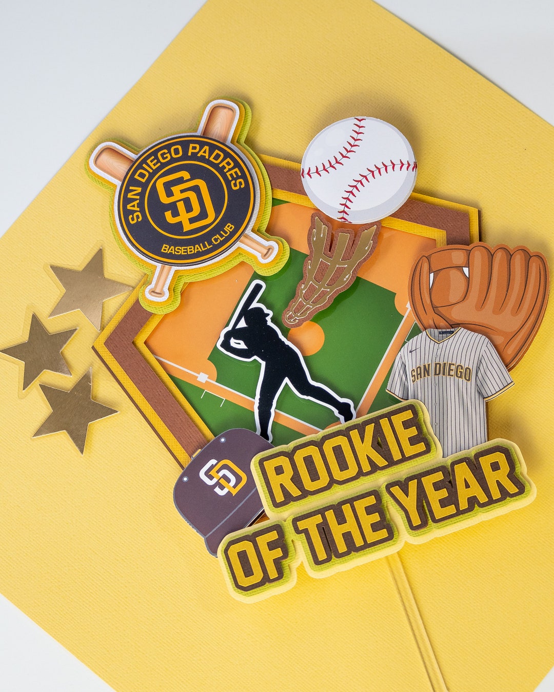 San Diego Padres Cake Topper, 3D Shaker Cake Topper, Baseball Theme ...