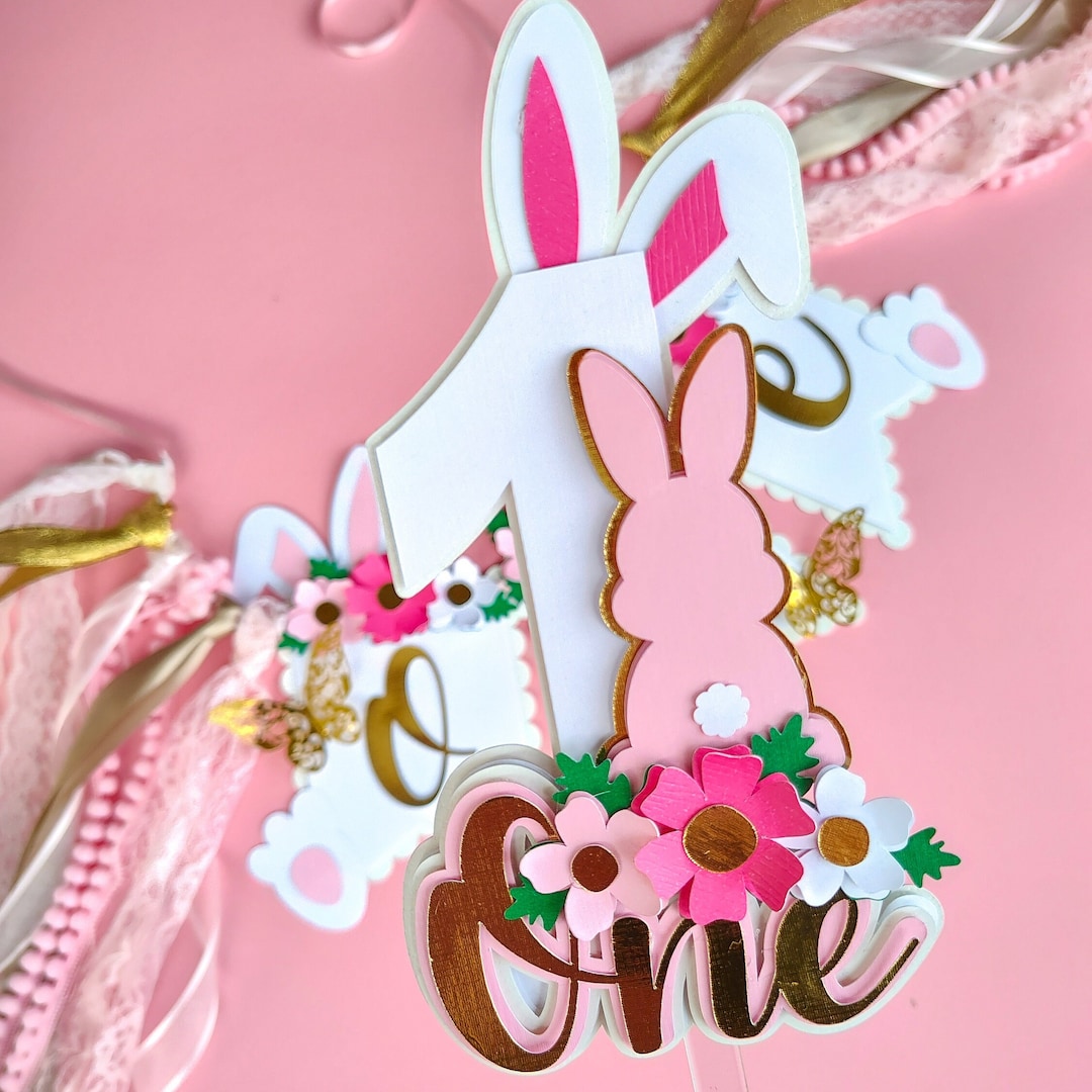 One Bunny Cake Topper, Some Bunny is One, First Birthday, Bunny ...