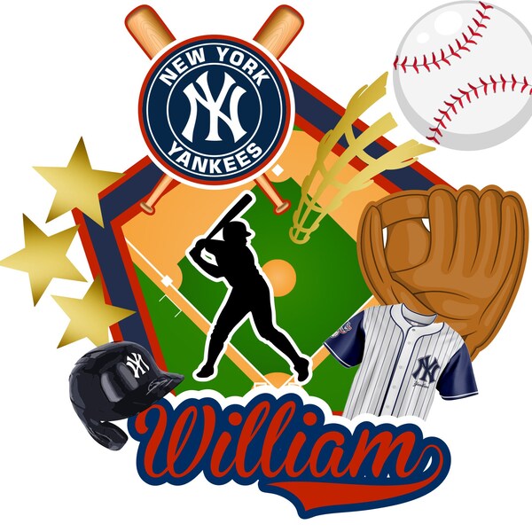Yankees Baseball Cake Topper - Etsy