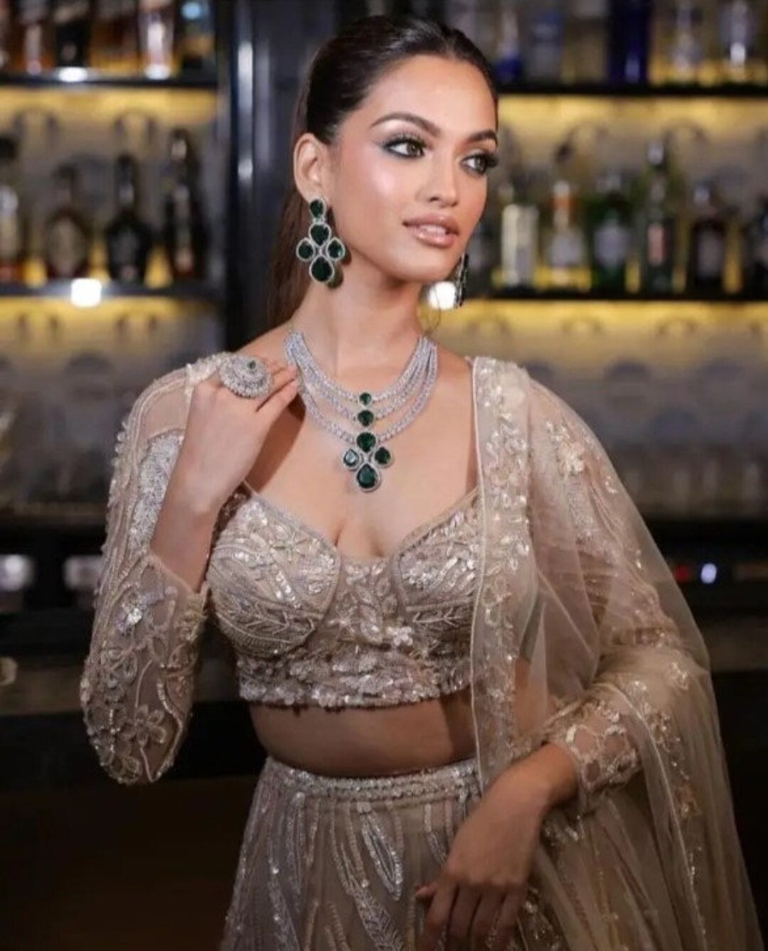 Nyra Designer American Diamond Choker Set 3 Layer / Real Diamond Replica/american Diamond Set ...