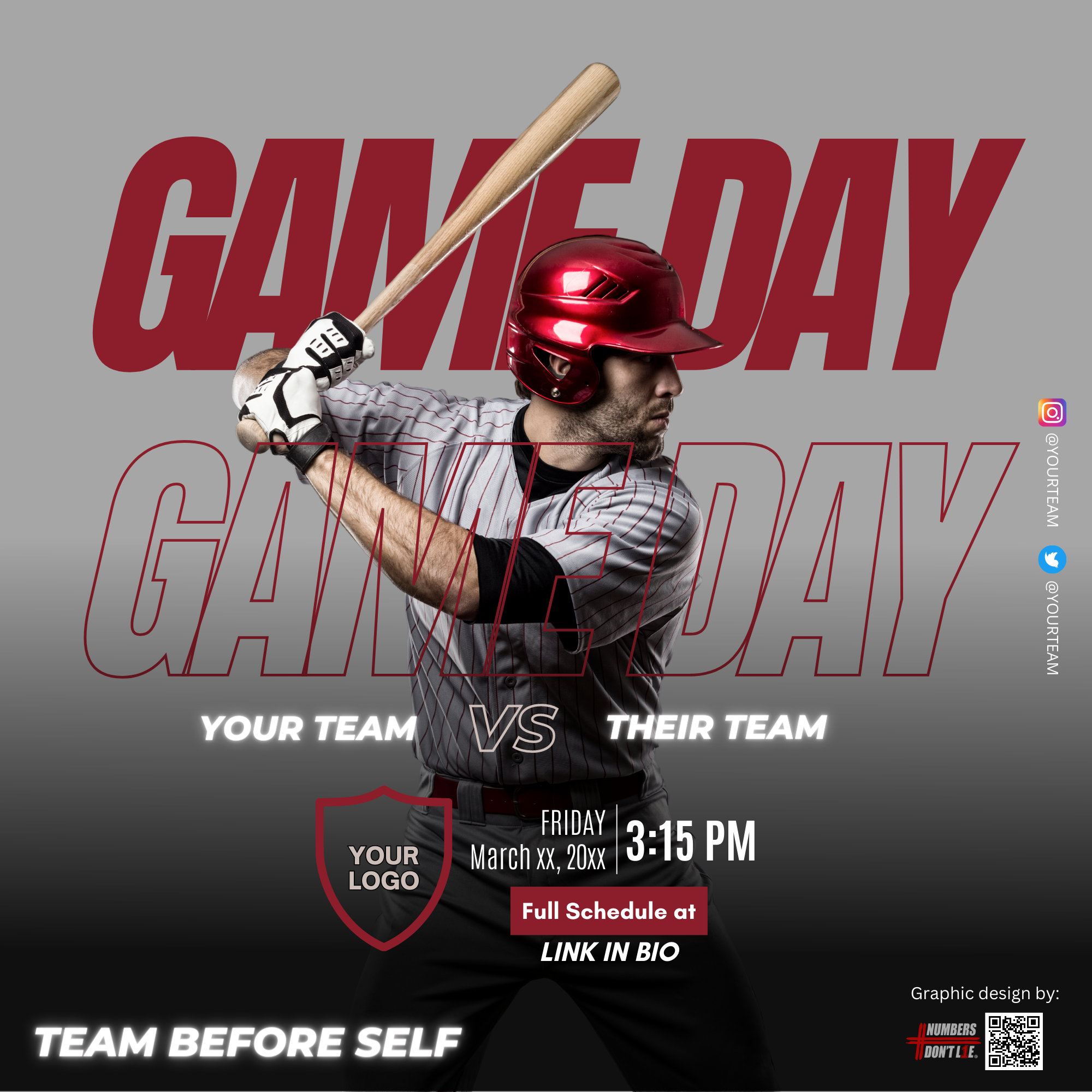 Editable Baseball Canva Templates, Social Media Graphics Pack, Game Day ...