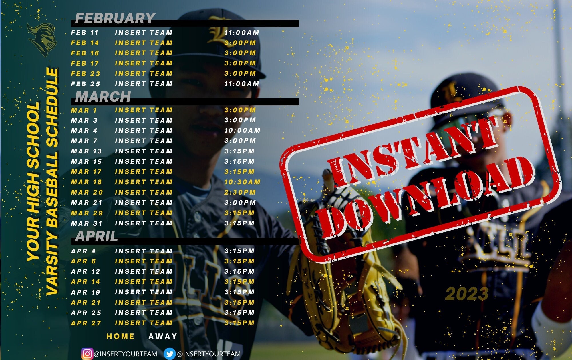 DIY Baseball Schedule - EDITABLE Canva Template - Etsy