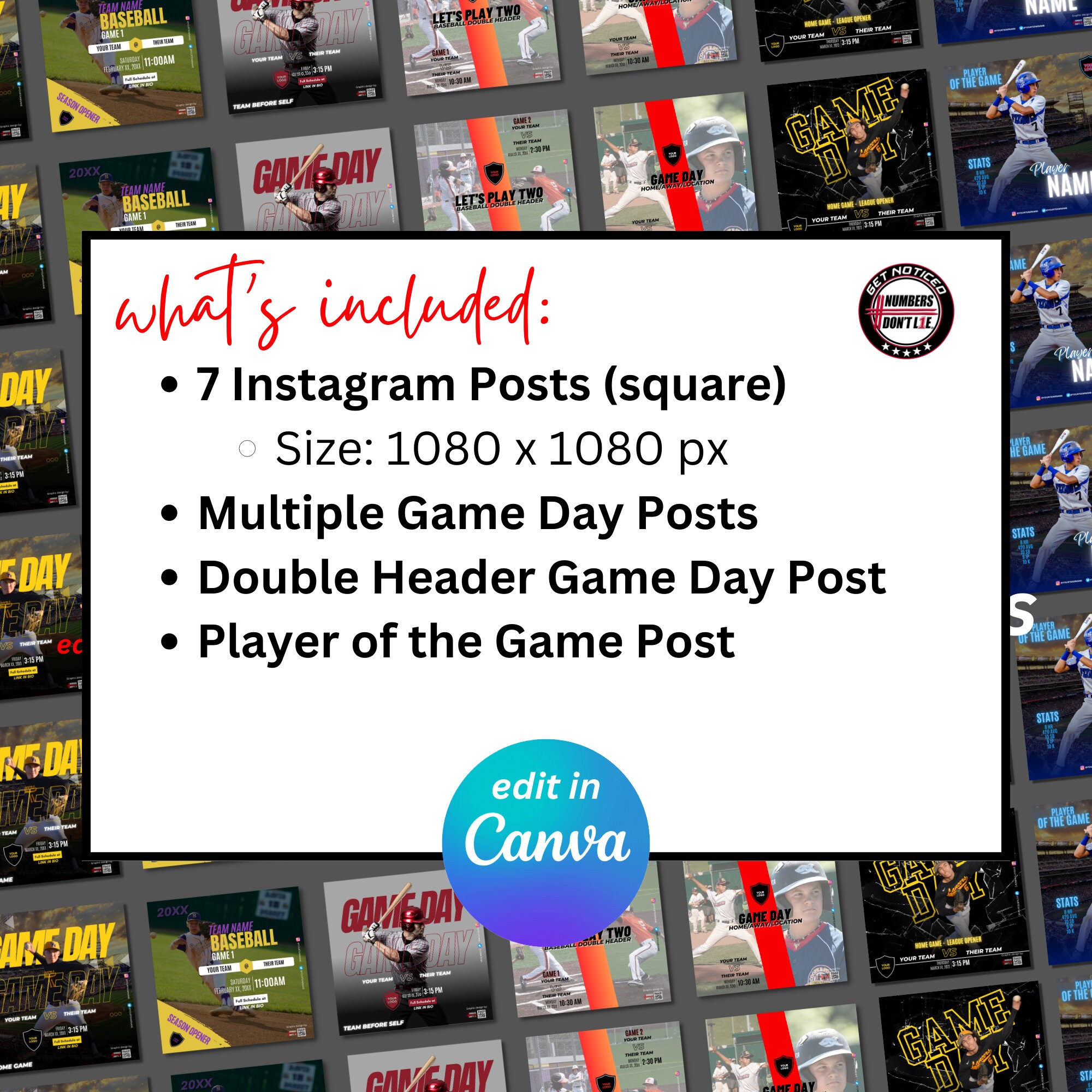 DIY Baseball Game Day Instagram Posts - DIY Templates for Coaches ...