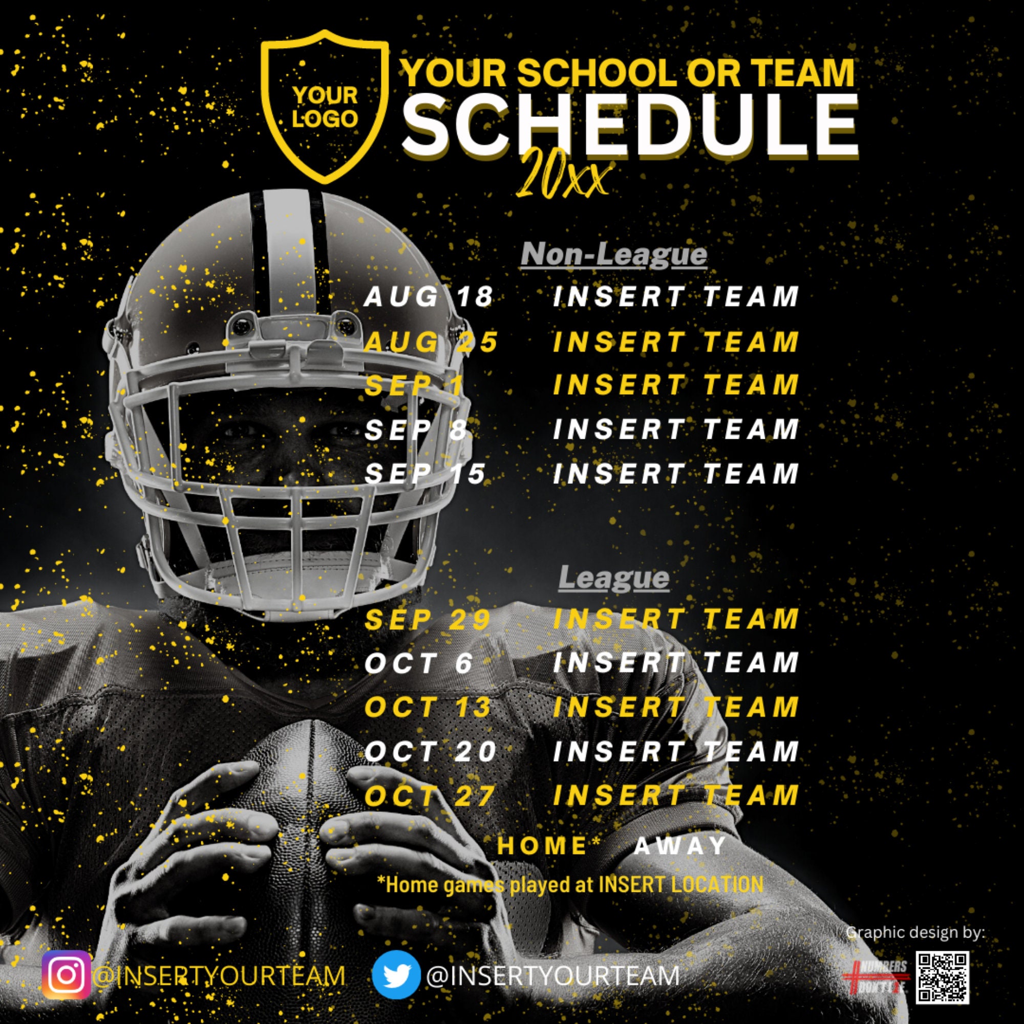 EDITABLE Canva Sports Football Schedule and Game Day Graphics Package ...