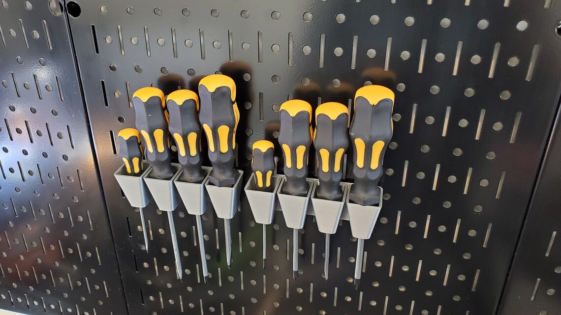 3D Printed Pegboard Screwdriver Storage (2-pack) - Etsy